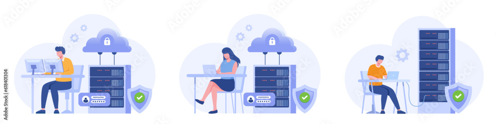 Database Programmer Concept Programming Languages Css Html It Ui Developing Coding Flat
