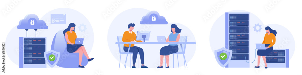 Database Programmer Concept Programming Languages Css Html It Ui Developing Coding Flat