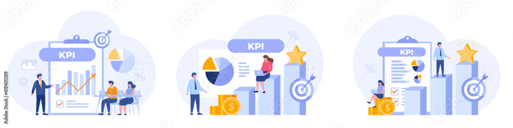 KPI metric, management business, target and performance, strategy ...