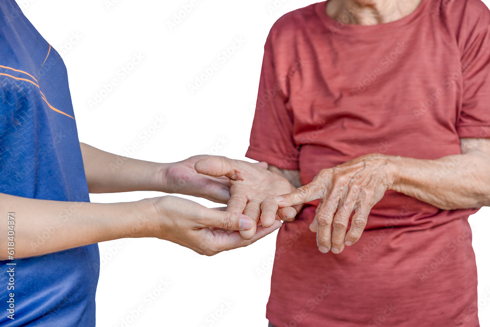 The elder's finger pointed at the wrinkled hand. Aging process - hands ...