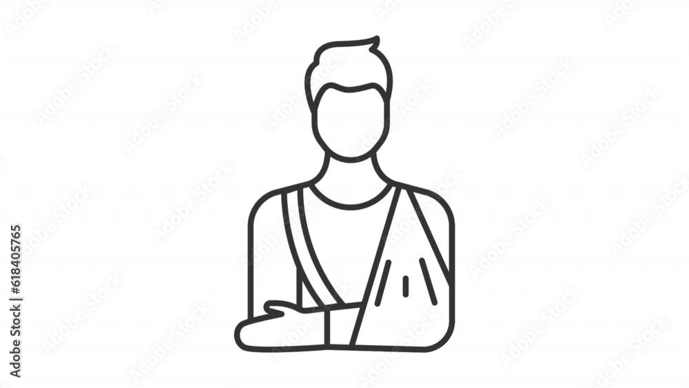 Traumatology icons animation. Animated line trauma care. Bandage aid ...