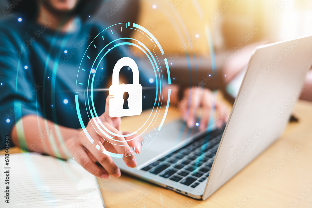 User authentication system folder settings, cybersecurity concept ...