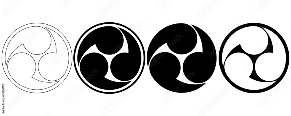 Tomoe symbol set isolated on white background Stock Vector | Adobe Stock