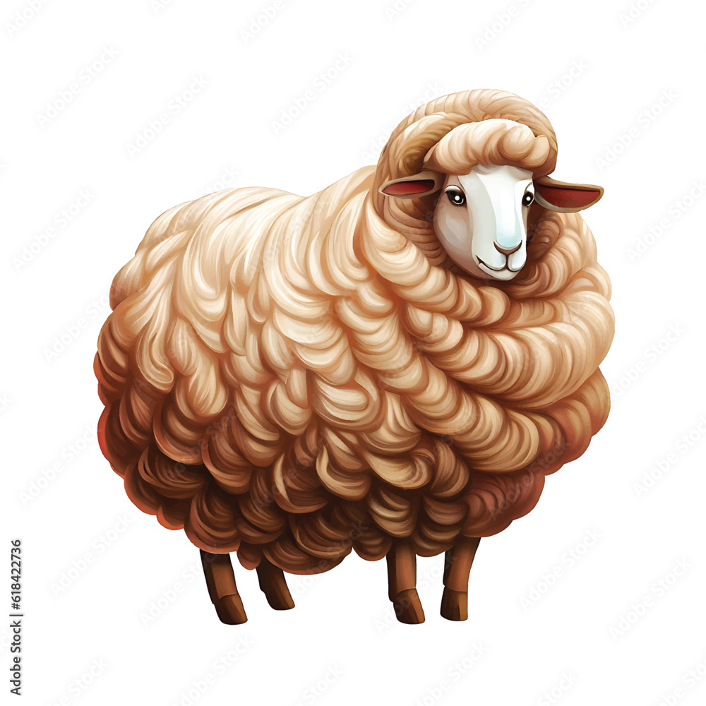 Experience the elegance of 'Domba Merino Vector' illustration. This ...