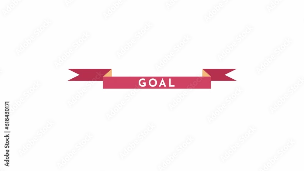 Finish line ribbon for goal achievement 2D object animation. Running ...