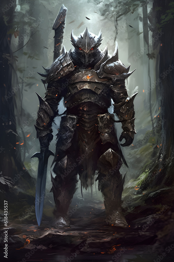 medieval fantasy lizard creature monster knight warrior soldier sword ...