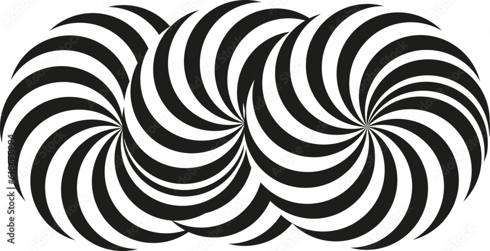 Black and white optical illusion vector. Infinite loop - Impossible ...