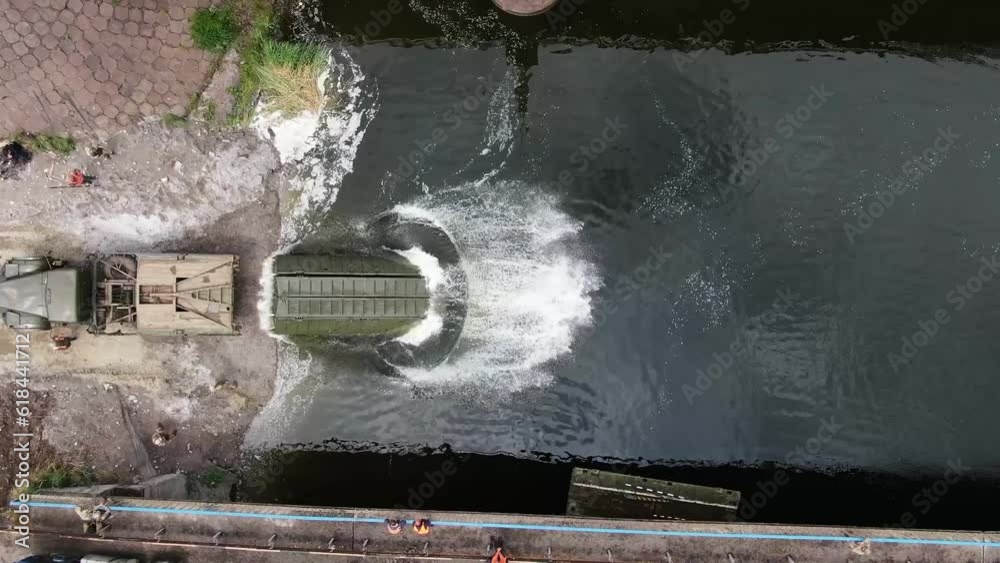 Pontoon bridge of the Ukrainian army. Installation of a temporary ...