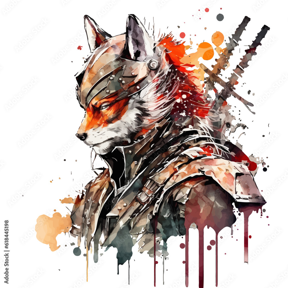 Samurai Fox Traditional Japanese | Transparent 300dpi digital tshirt ...