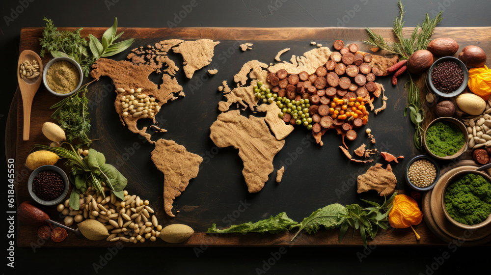 Flavorsome Connections: Plate-Made World Map Celebrating World Food Day ...