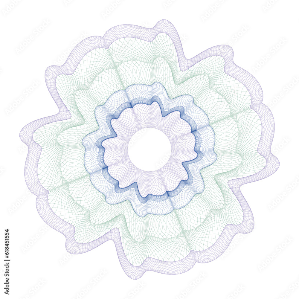 Watermark. Guilloche rosette element. Digital watermark for Security ...