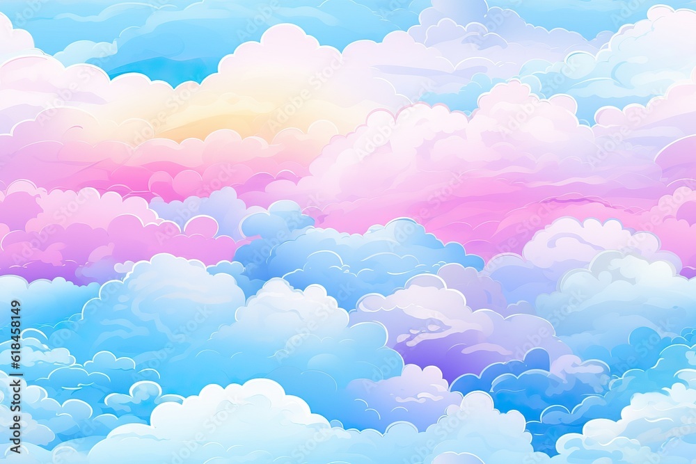 Anime cloud background, neon bright colours, gaming background ...