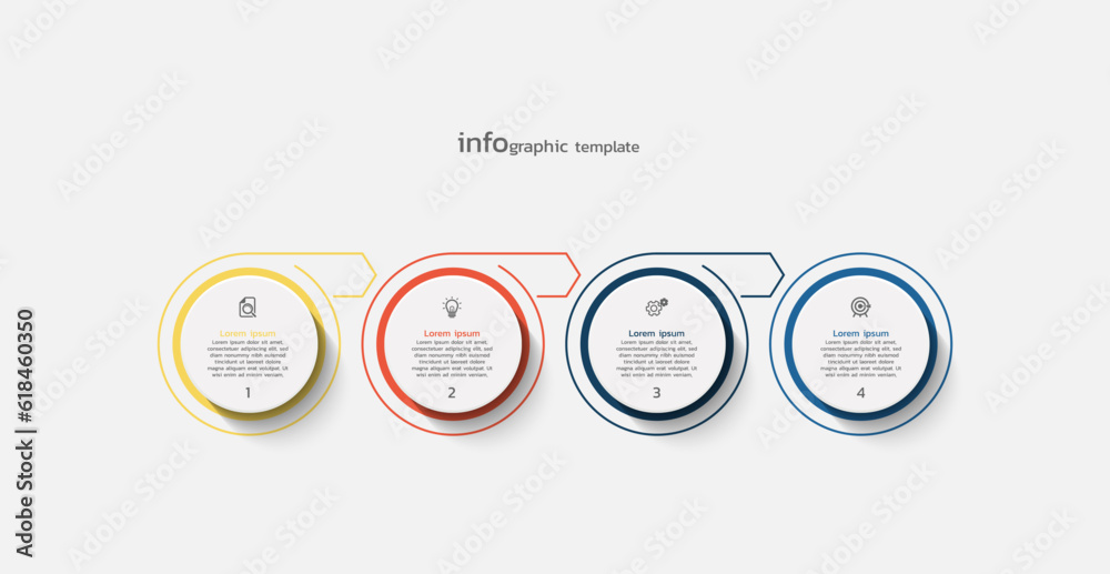 Vector business infographic background design template with 4 steps ...