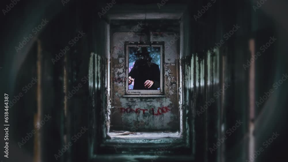 Haunted House Ghostly Figure Window Sorcery Spooky Scene. Ghostly ...