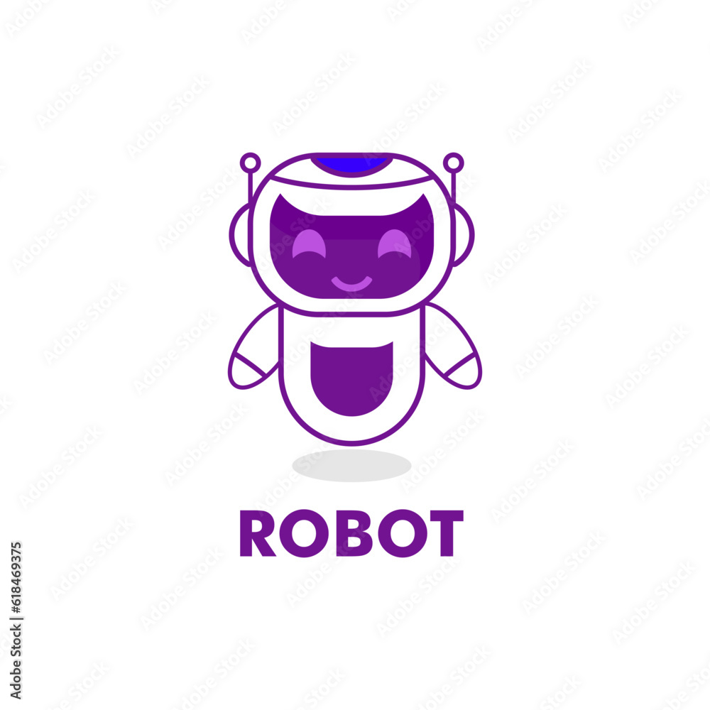 Robot Vector, kawaii and cute robot vector Stock Vector | Adobe Stock