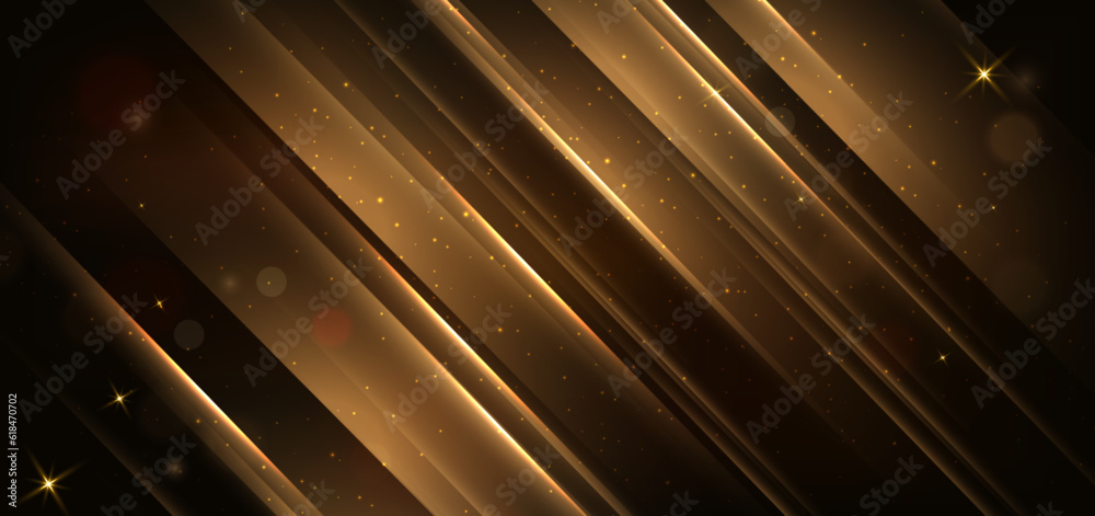 Elegant dark brown background with golden diagongl line and lighting ...