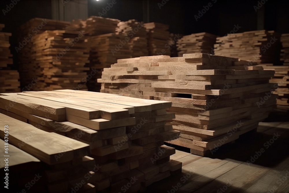 Nature, timber and deforestation with plank of wood for fossil fuel ...