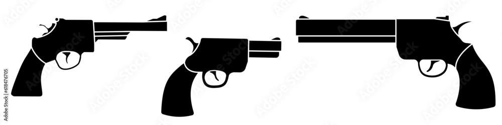 Revolver icon vector set. weapon illustration sign collection. pistol ...