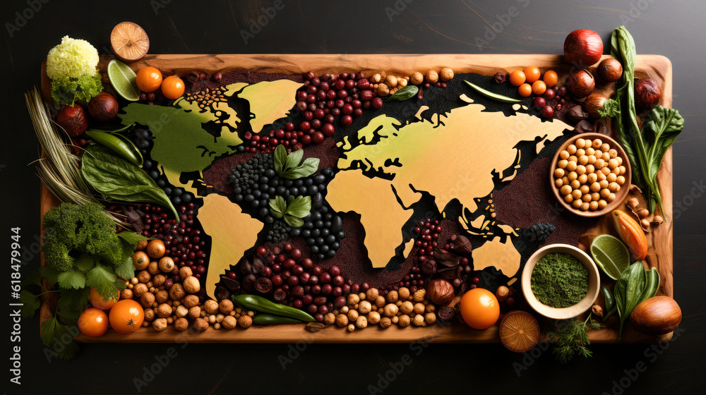 Taste of the Globe: Food-Inspired World Map for Global Gastronomy on ...