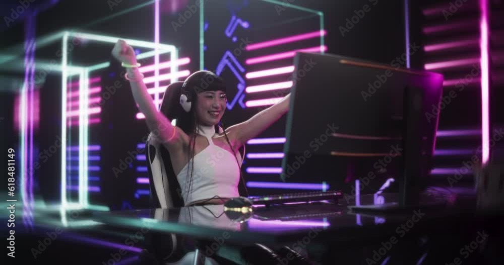 Internet Streamer Making a Live Video Game Broadcast on Social Media ...