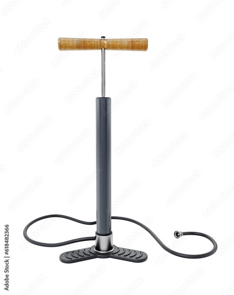 Manual vintage air pump isolated on transparent background. 3D ...