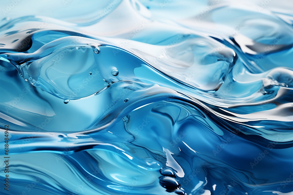 The water gel wave appears as a translucent, swirling mass, with shades ...