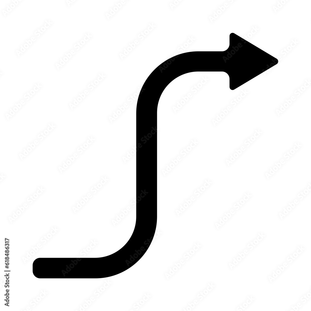 Curved arrow Stock Vector | Adobe Stock