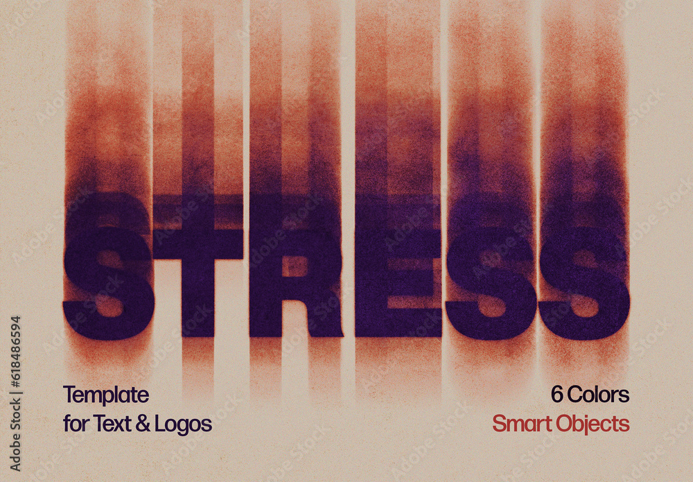 Messy Print Text Effect Mockup Stock Template | Adobe Stock