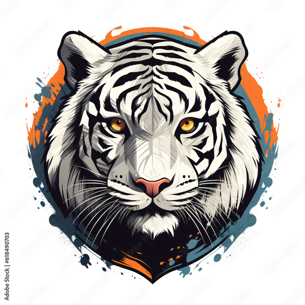 Tiger logo symbol isolated on the transparent background PNG. AI ...