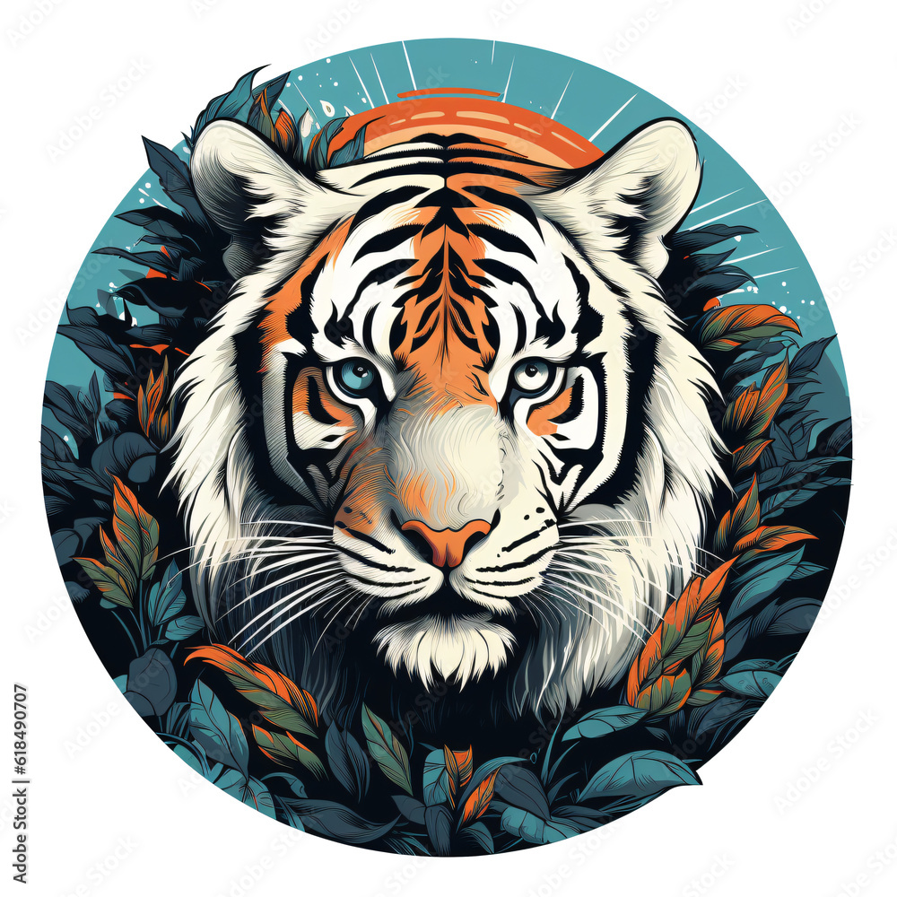 Tiger logo symbol isolated on the transparent background PNG. AI ...