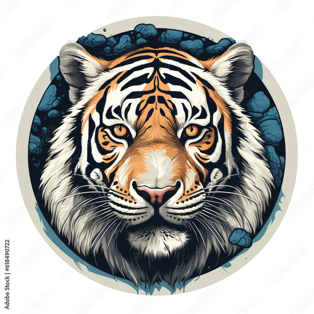 Tiger logo symbol isolated on the transparent background PNG. AI ...