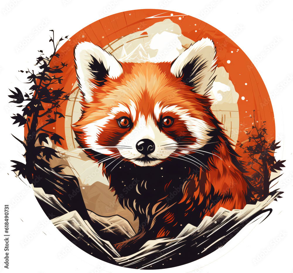 Red panda isolated on the transparent background PNG. AI generative ...