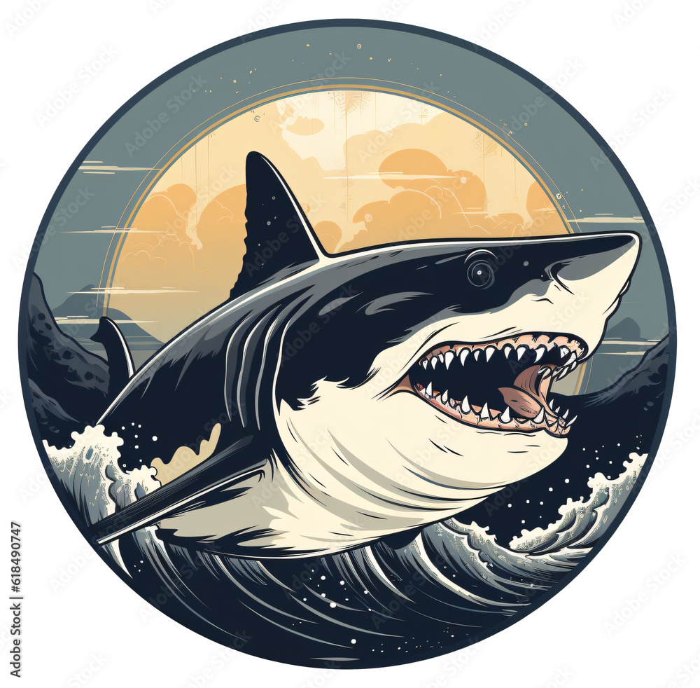 Shark logo symbol isolated on the transparent background PNG. AI ...