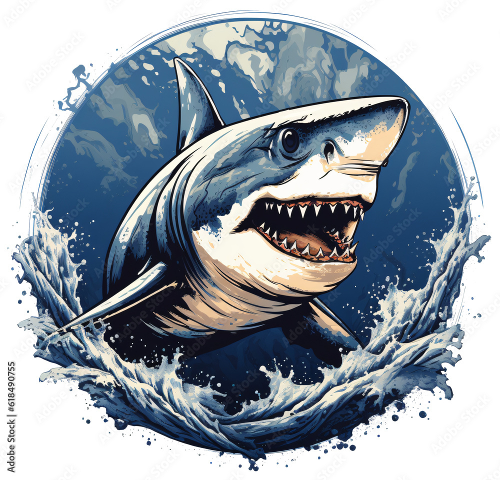 Shark logo symbol isolated on the transparent background PNG. AI ...