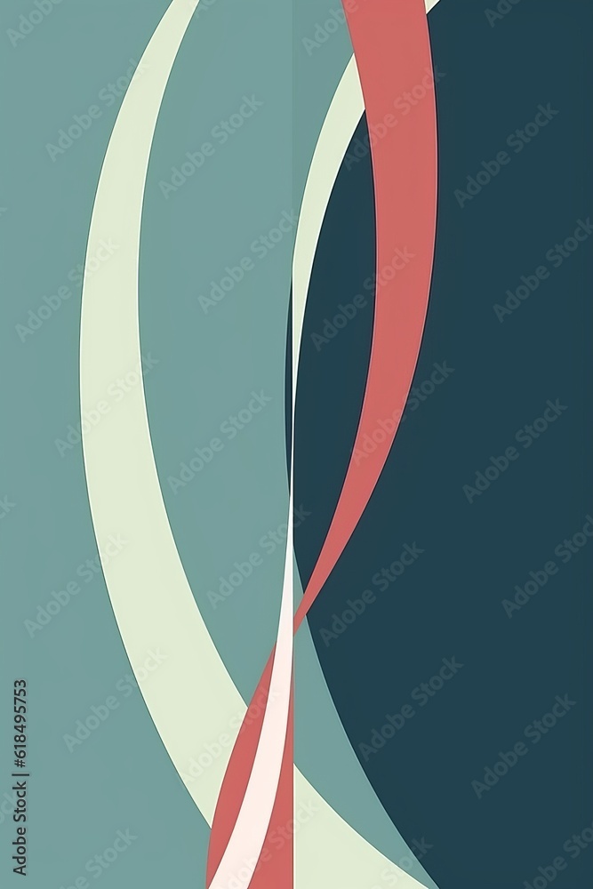Abstract shapes poster with natural curves made using generative ai ...