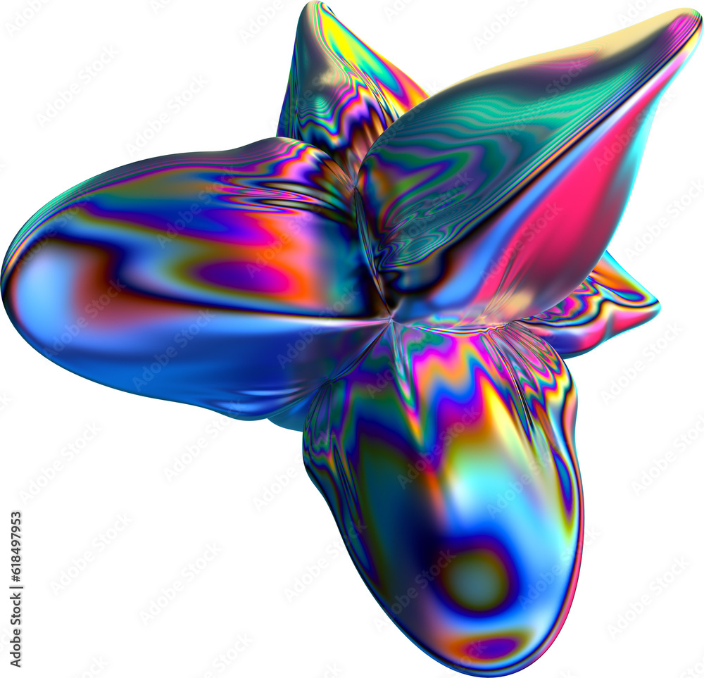 3D Abstract Bubble Metalic Glass Inflated Spectrum Dispersion Warped ...