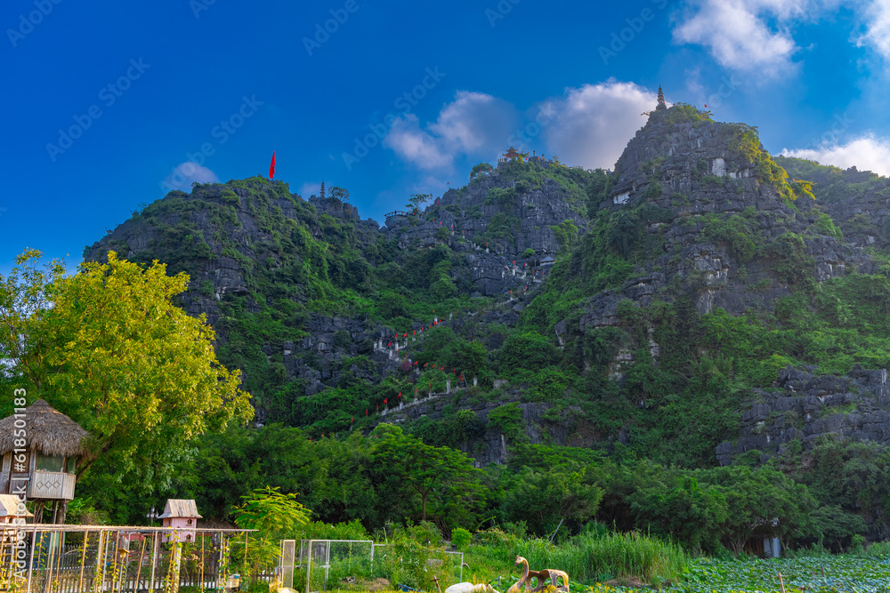 Dragon Mountain in Ninh Binh Hanoi Vietnam with over 500 zigzag steps ...