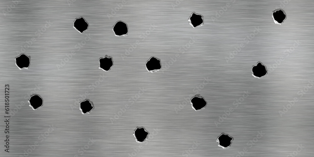 Seamless bullet holes in brushed metal background texture. Tileable ...