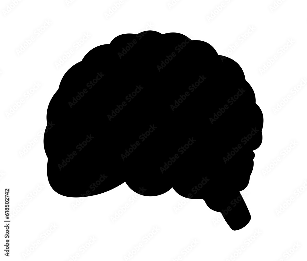 Black silhouette of human brain. Stock Illustration | Adobe Stock