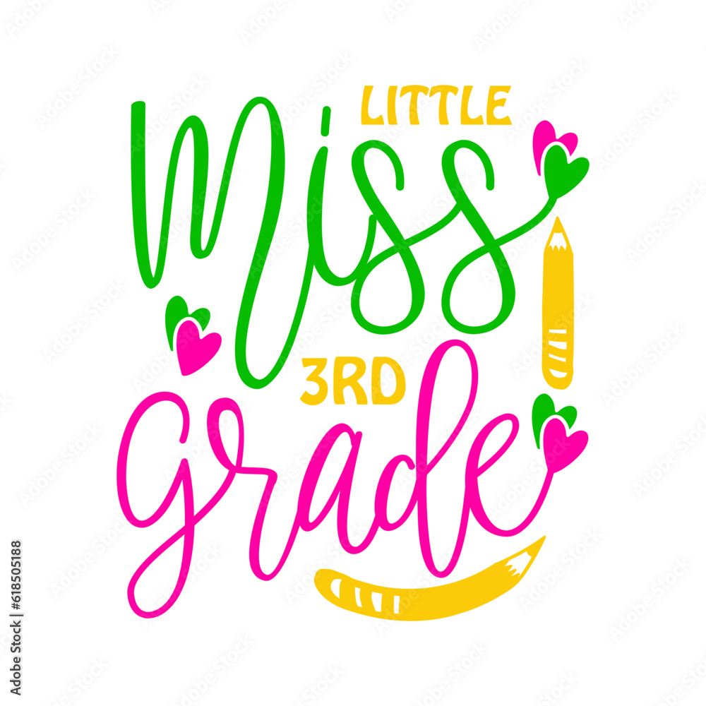 Little Miss 3rd Grade SVG Stock Vector | Adobe Stock