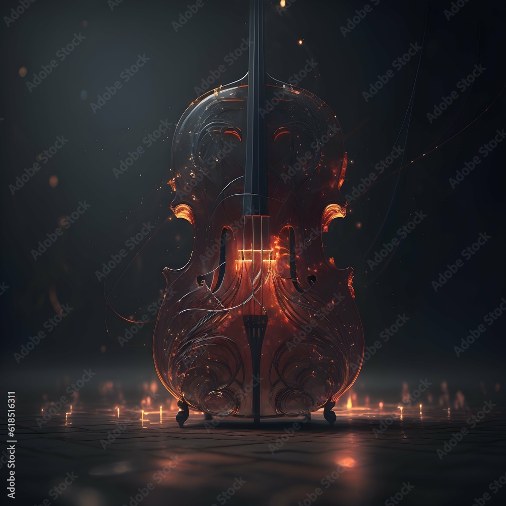 cello wrapped in wire strings dark cinematic lighting impactful epic 8k ...