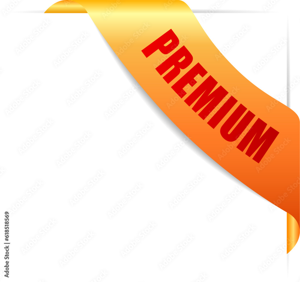 Premium corner ribbon, web design element Stock Vector | Adobe Stock
