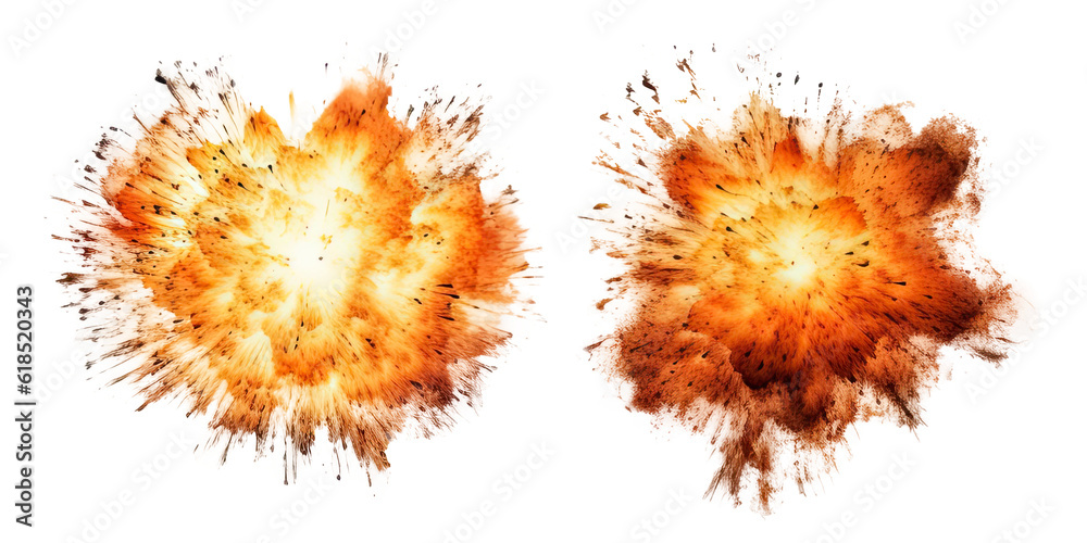Set of explosions isolated on transparent background - Generative AI ...