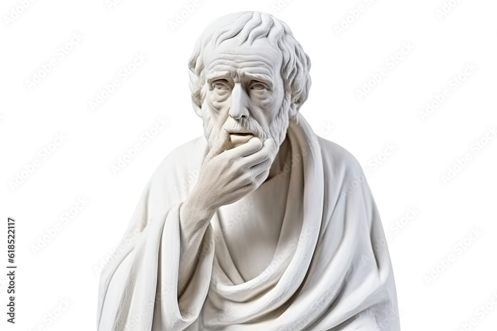 A marble statue of philosopher isolated on transparent background ...