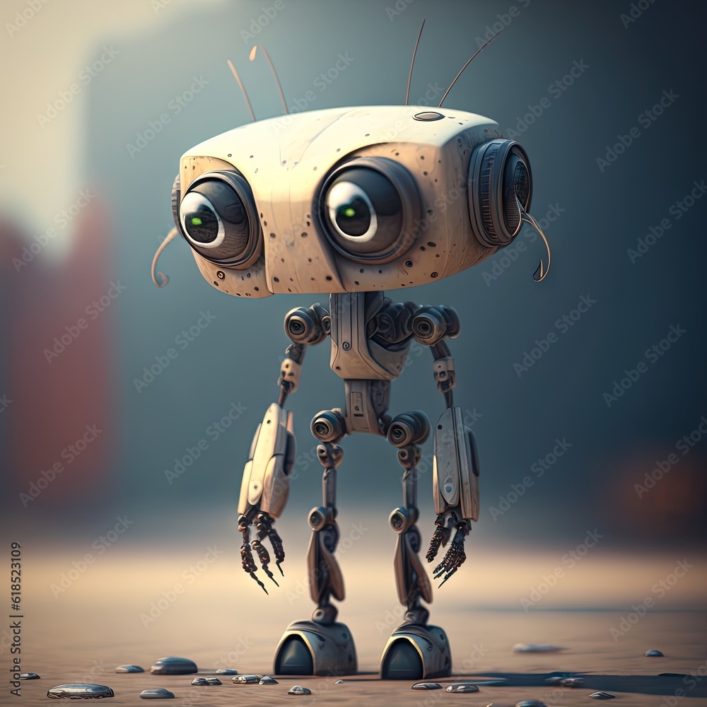 Robotic Melancholy: A 4K Ultra-Realistic 3D Depiction of a Skinny Robot ...