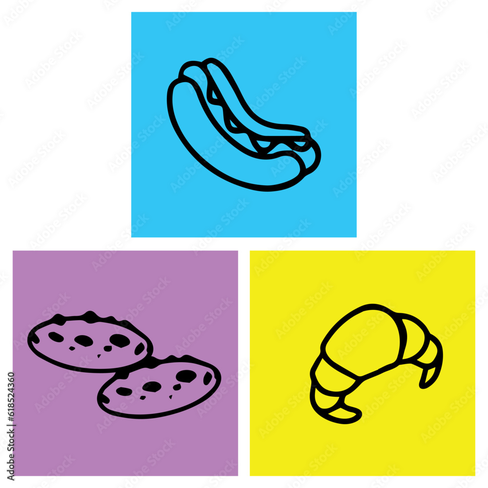 Food vector, clip art, and symbol. Flat design of food concept and ...
