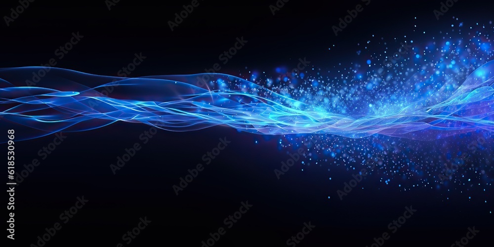 Abstract digital blue light beams on black background stock, abstract ...