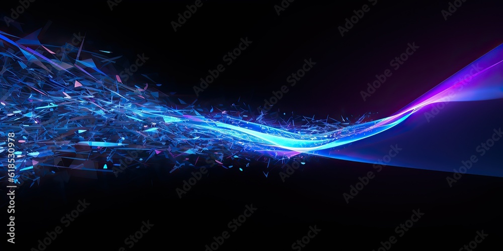 Abstract digital blue light beams on black background stock, abstract ...