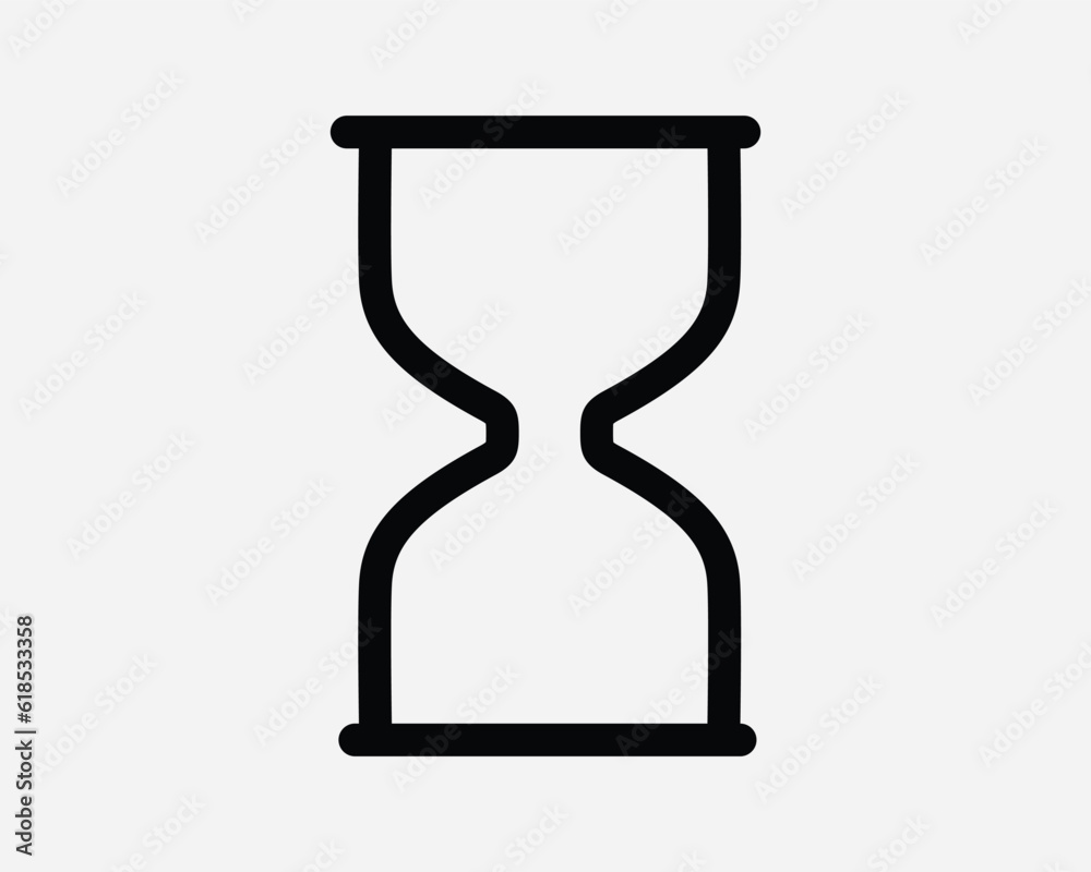 Hourglass Icon. Time Clock Timer Countdown Sand Flow Measure Wait Empty ...