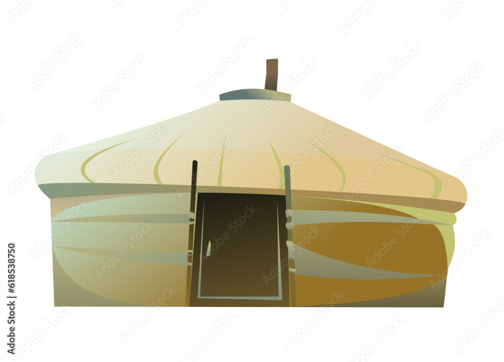Yurt in tundra. Dwelling of northern nomadic peoples in Arctic. From ...